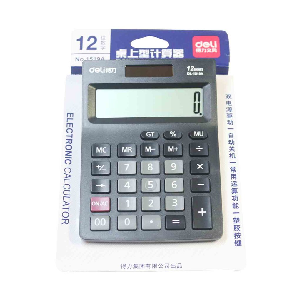 CALCULADORA DELI DL-1519A 12 DIG JU1-306 IMPORTADO 0100008153 – Tia Tula