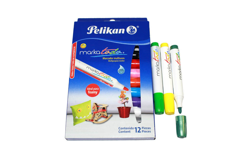 MARCADOR EST 12 COL PELIKAN MARCA TODO 00012224 – Tia Tula