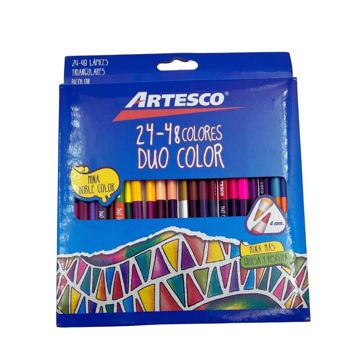 PINTURAS LARGA 12 COL. ARTESCO D/PUNTA 24/48 4MM 0100021448 – Tia Tula