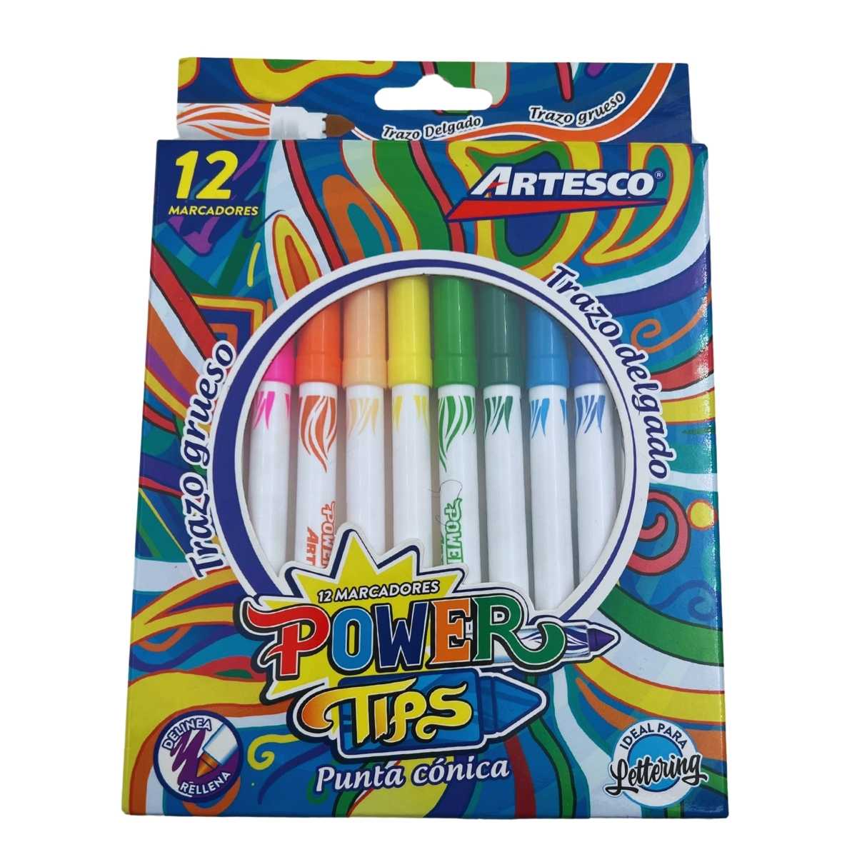 MARCADOR EST 12 COL ARTESCO POWER TIPS 0100027571 – Tia Tula