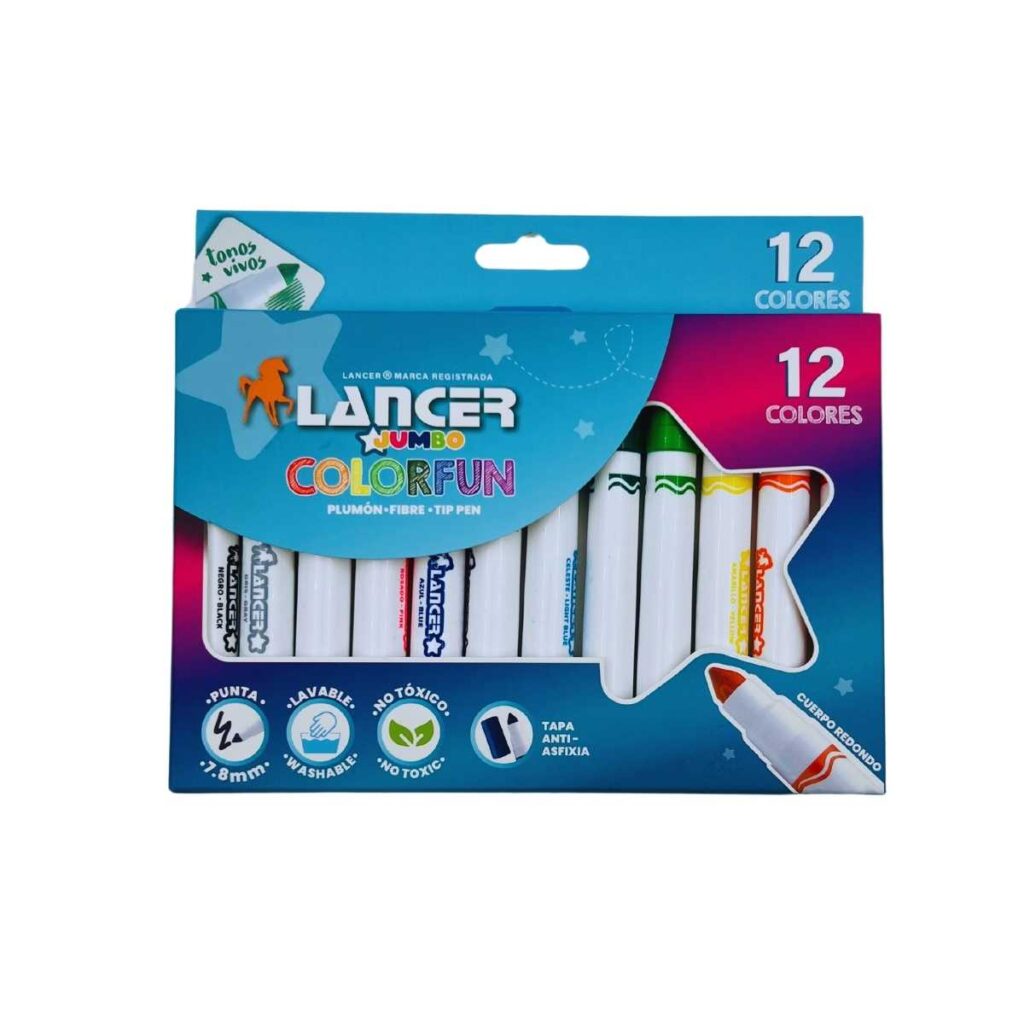 MARCADOR EST 12 COL JUMBO LANCER 0100027315 – Tia Tula